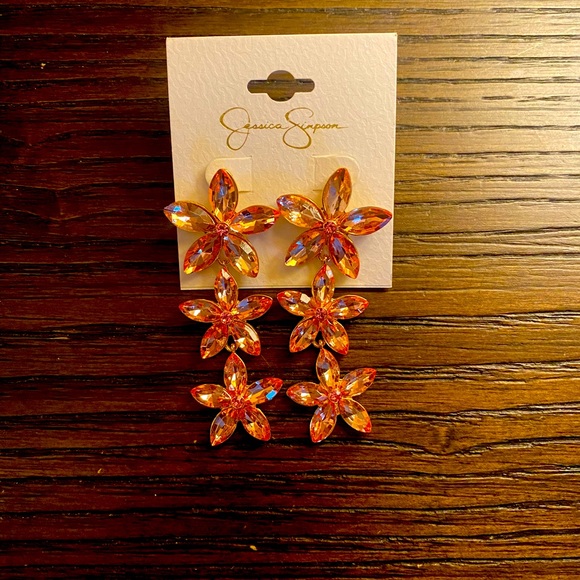 Jessica Simpson | Jewelry | New Jessica Simpson Flower Dangle Earrings ...